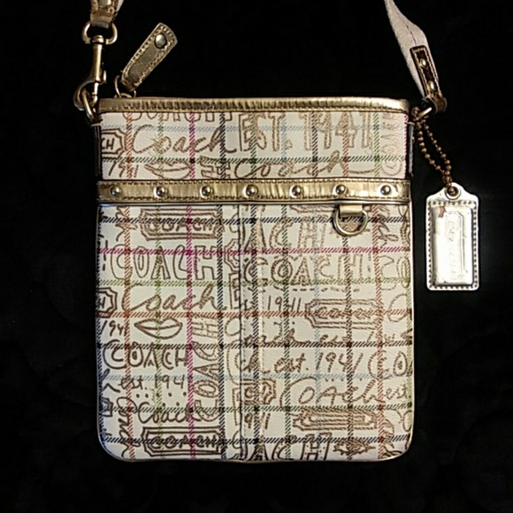 Coach | Bags | Coach Tattersall Graffiti Swing Pack Shoulder Bag | Poshmark